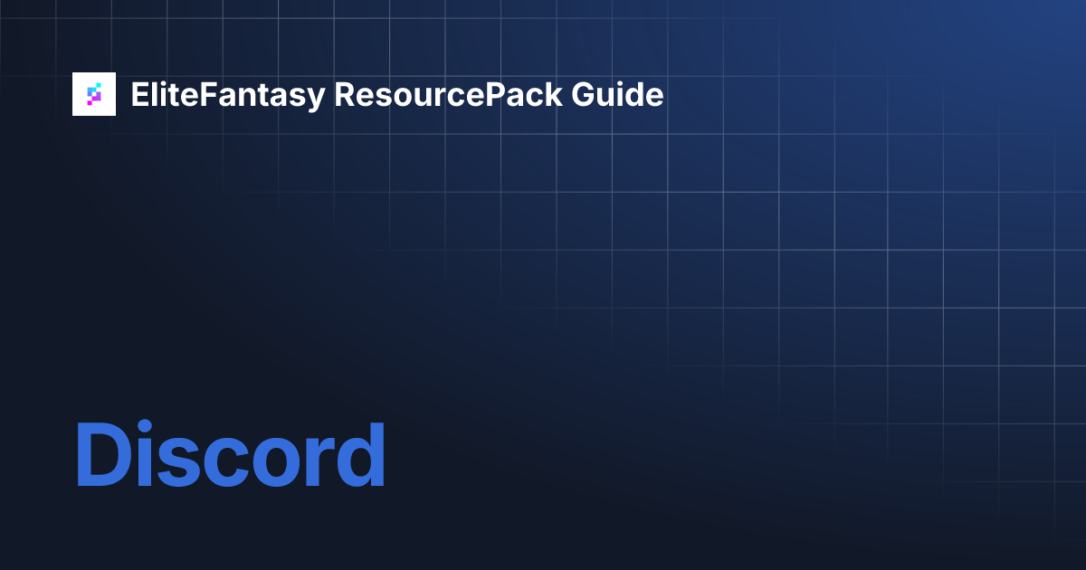 Discord | EliteFantasy ResourcePack Guide